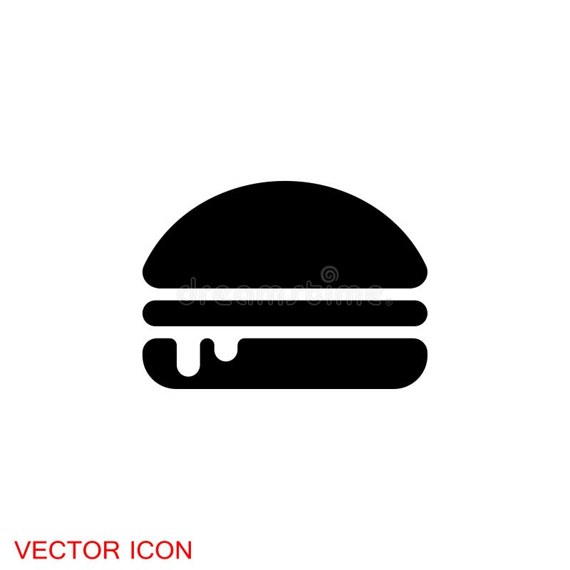 Burger Icon, Flat Design Hamburger Web Icon. Vector Illustration Stock ...