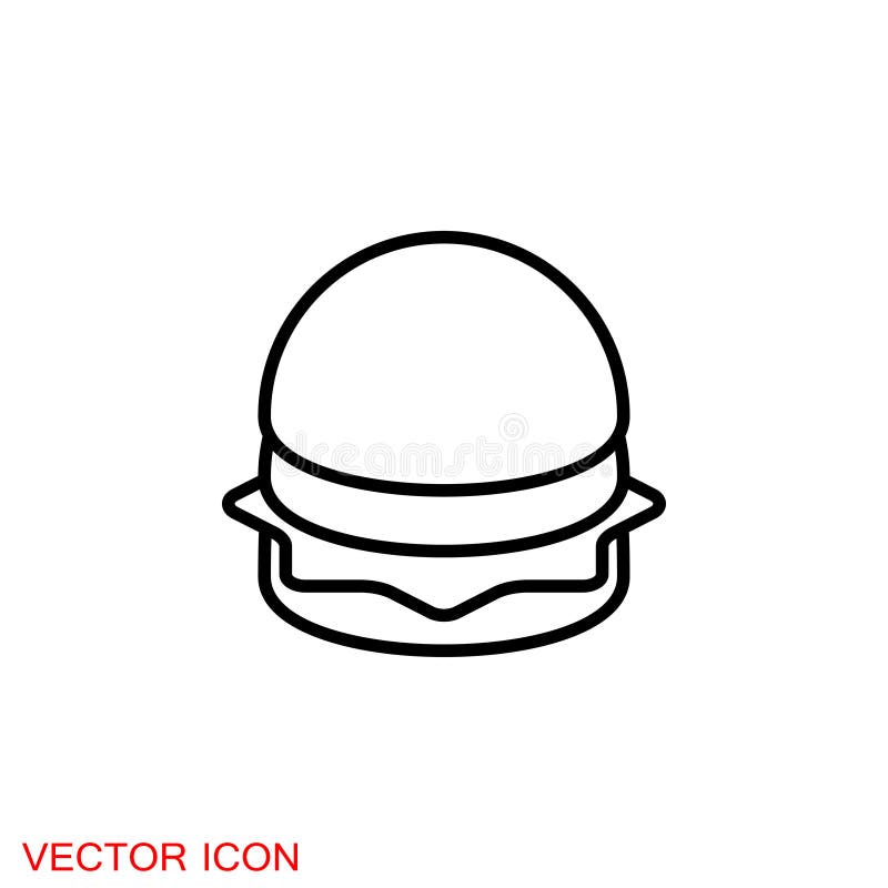 Burger Icon, Flat Design Hamburger Web Icon. Vector Illustration Stock ...