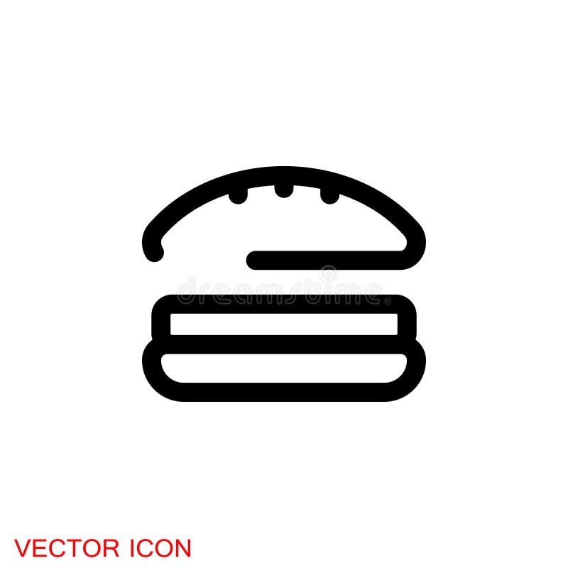 Burger Icon, Flat Design Hamburger Web Icon. Vector Illustration Stock ...