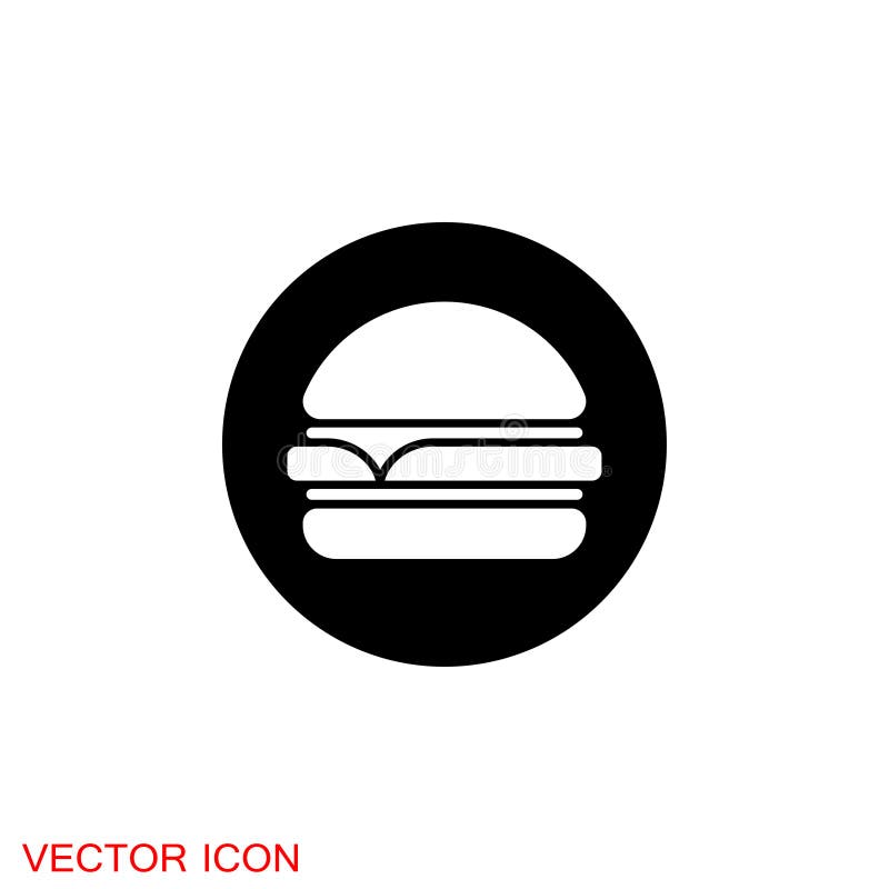 Burger Icon, Flat Design Hamburger Web Icon. Vector Illustration Stock ...