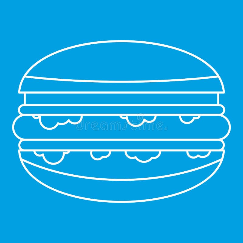 Burger icon outline stock vector. Illustration of lunch - 97710497