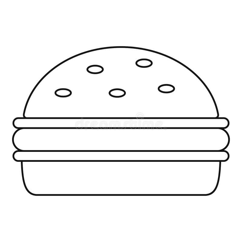 Burger icon outline stock vector. Illustration of gourmet - 91906899