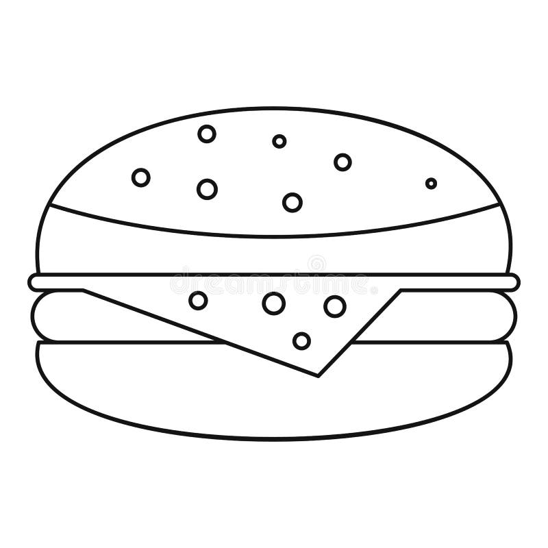 Burger icon outline stock vector. Illustration of black - 91906918