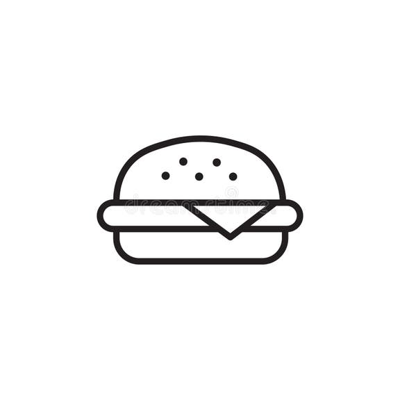 Burger Icon Outline Vector for Web Ui Stock Vector - Illustration of ...