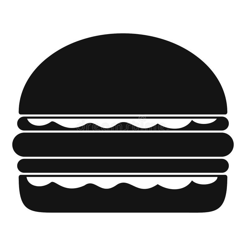 Burger Icon, Simple Black Style Stock Vector - Illustration of bread ...