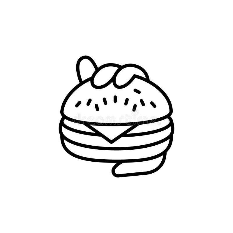Burger Icon stock vector. Illustration of classic, fastfood - 391936571