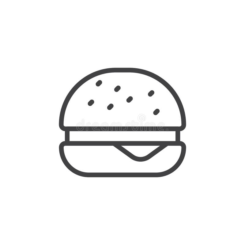 Burger Icon Simple Outline Vector Logo Stock Vector - Illustration of ...