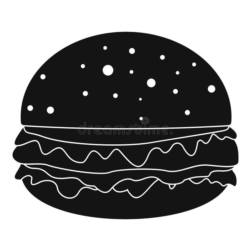 Burger icon, simple style stock illustration. Illustration of meat ...
