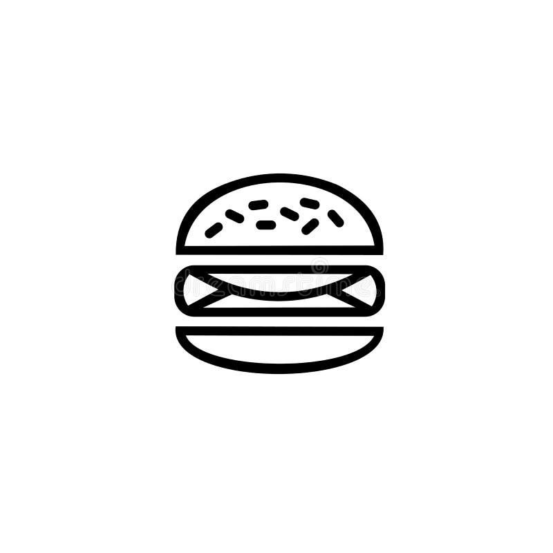 Delicious Burger. Flat Icon, Logo or Sticker for Your Design Stock ...
