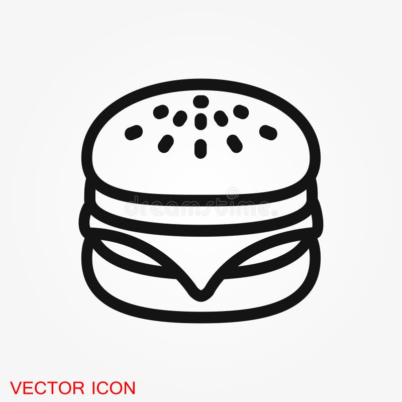 Burger Icon Vector of Fast Food Set for UI and UX, Website or Mobile ...