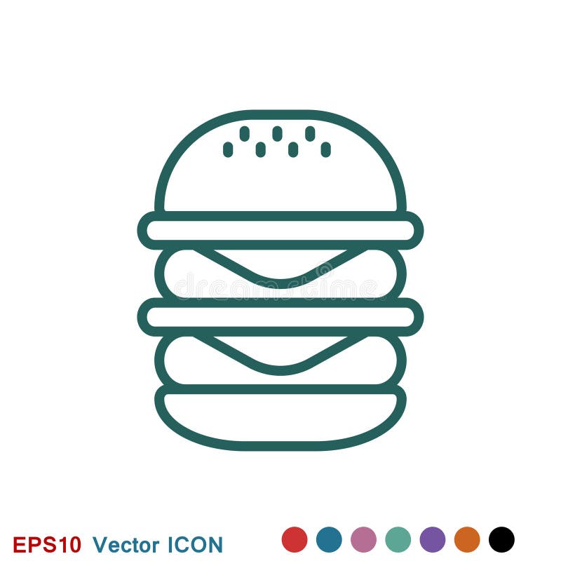 Burger Icon Vector of Fast Food Set for UI and UX, Website or Mobile ...