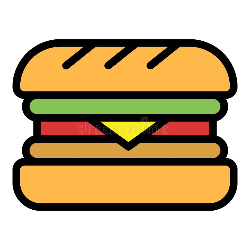 Burger icon vector flat stock vector. Illustration of vector - 282105656