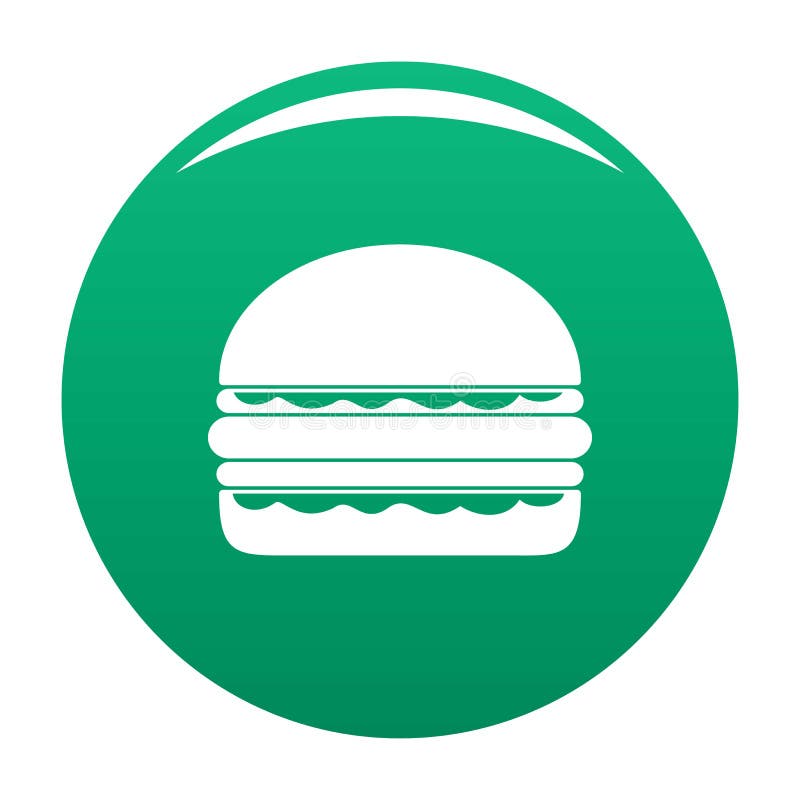 Burger icon vector green stock vector. Illustration of delicious ...