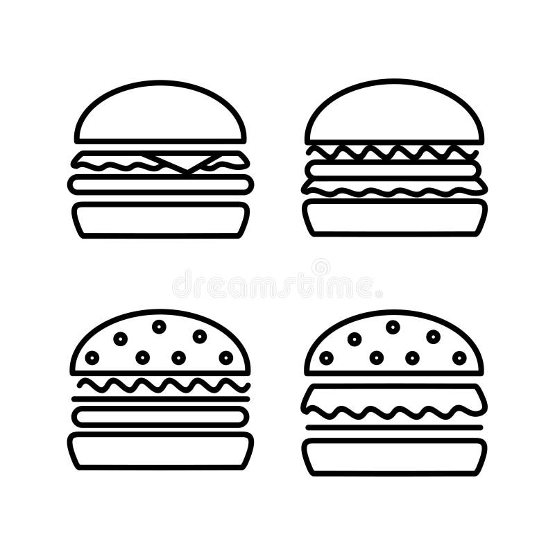 Burger Icon . Hamburger Logo Icon. Fast Food Icon Stock Vector ...