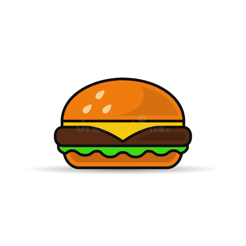 Burger Icon, Vector Isolated Fast Food Symbol Stock Vector ...