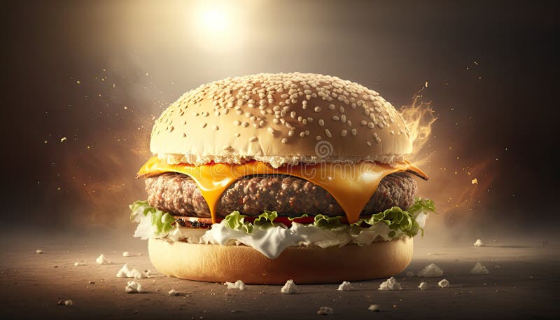 Burger Illustration by Generative AI Stock Illustration - Illustration ...
