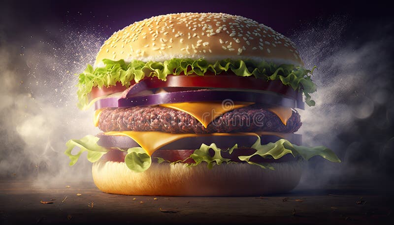 Burger Illustration by Generative AI Stock Illustration - Illustration ...
