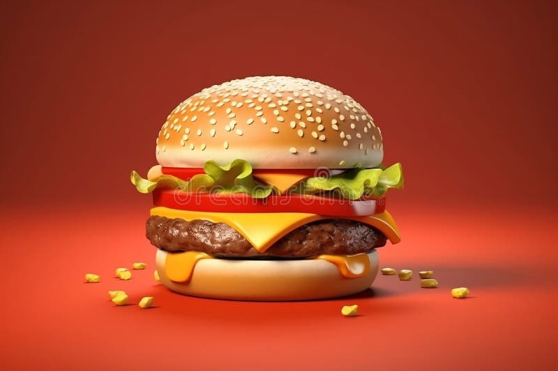 Burger Illustrations Design. Hamburger Day, Generative Ai Stock ...