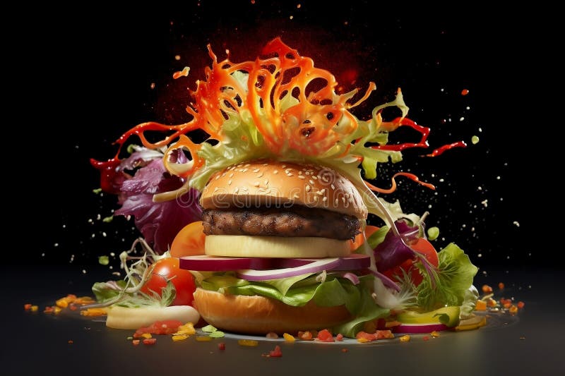 Burger Illustrations Design. Hamburger Day, Generative Ai Stock ...