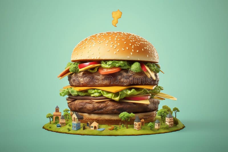 Burger Illustrations Design. Hamburger Day, Generative Ai Stock ...