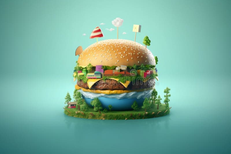 Burger Illustrations Design. Hamburger Day, Generative Ai Stock ...