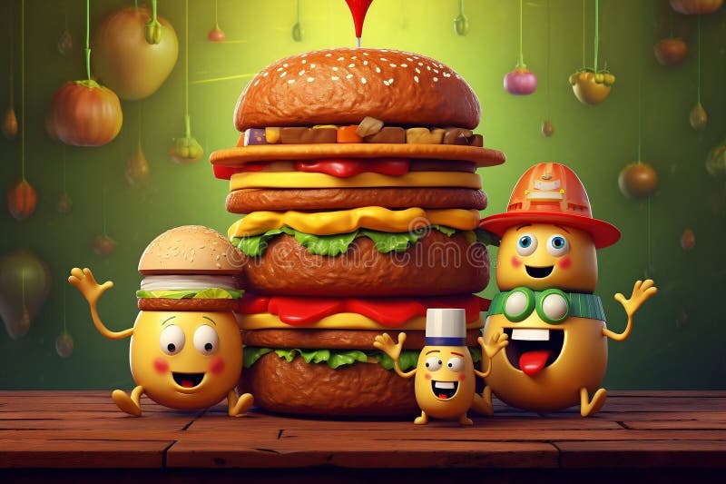 Burger Illustrations Design. Hamburger Day, Generative Ai Stock ...