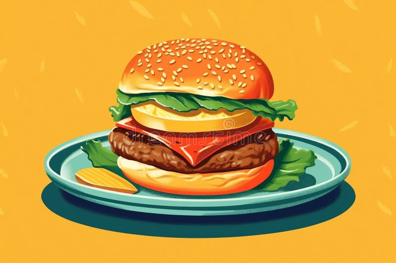 Burger Illustrations Design. Hamburger Day, Generative Ai Stock ...
