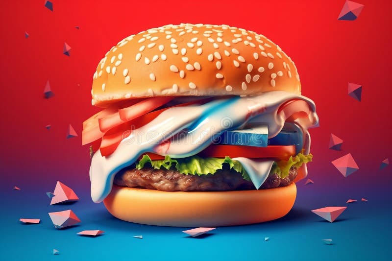 Burger Illustrations Design. Hamburger Day, Generative Ai Stock ...