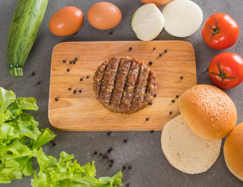 Burger ingredients stock photo. Image of healthy, nutrition - 87818192