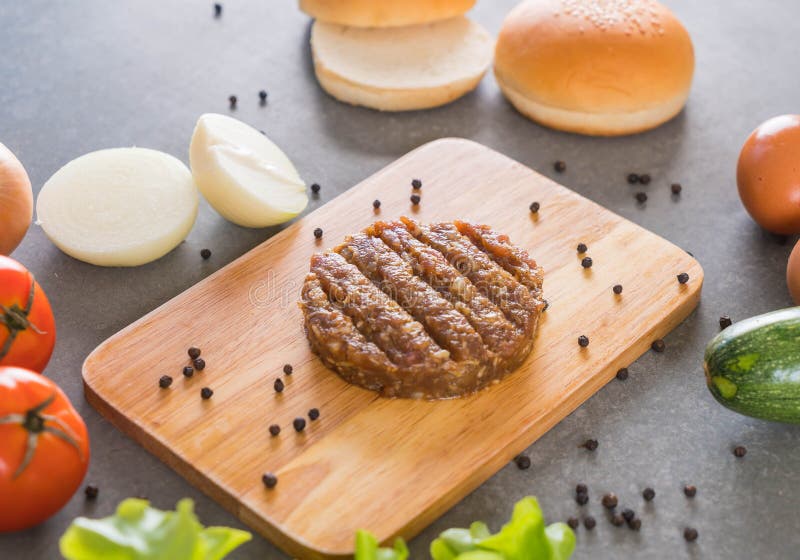 Burger ingredients stock photo. Image of healthy, minced - 87936386