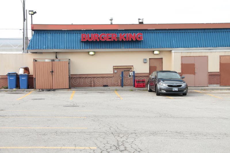 Tor, Canada - August 8, 2023: Burger King Back Lot Parking Lot with One ...