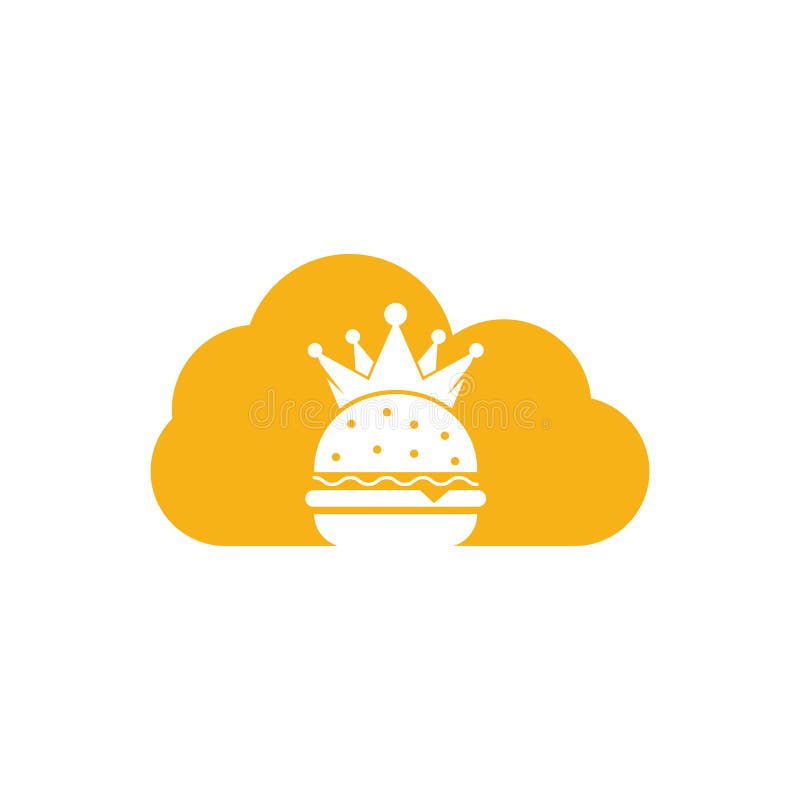 Burger King Cloud Shape Concept Vector Logo Design. Stock Vector ...
