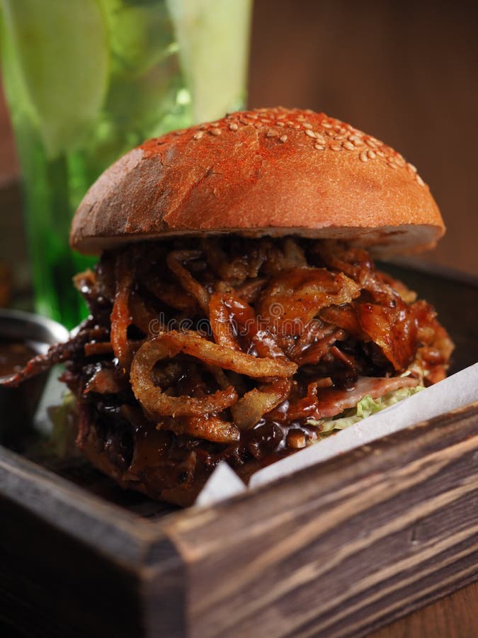 Burger and lemonade stock photo. Image of dinner, glass - 148721452