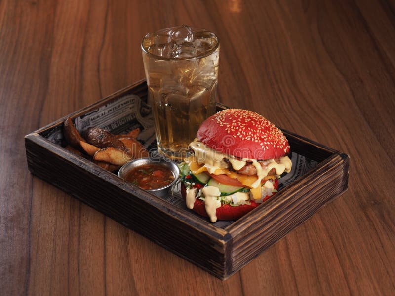 Burger and lemonade stock photo. Image of chicken, burgers - 148702018