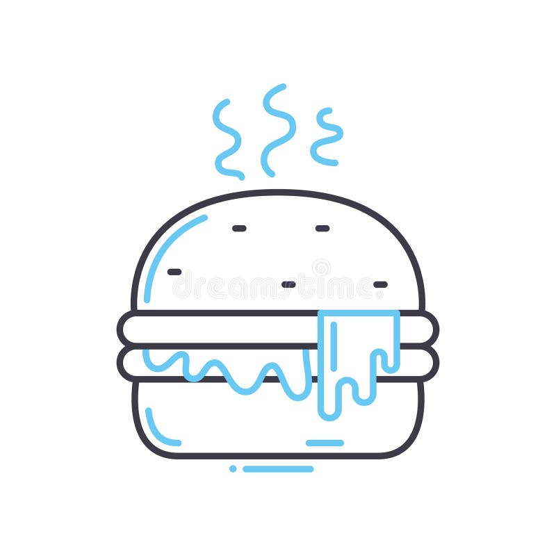 Burger Line Icon, Outline Symbol, Vector Illustration, Concept Sign ...