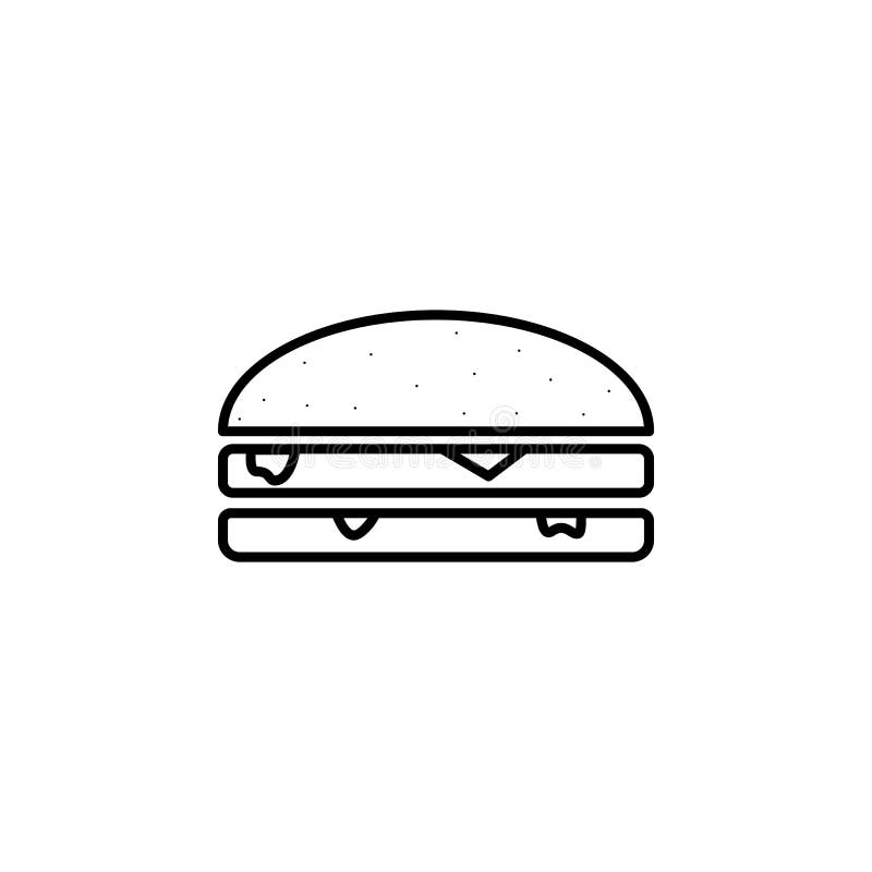 Burger line icon stock illustration. Illustration of light - 109675831