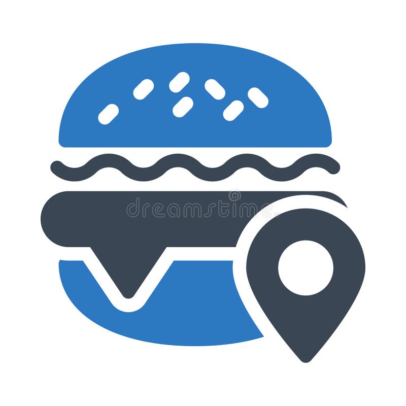 Burger Location Vector Glyph Color Icon Stock Illustration ...