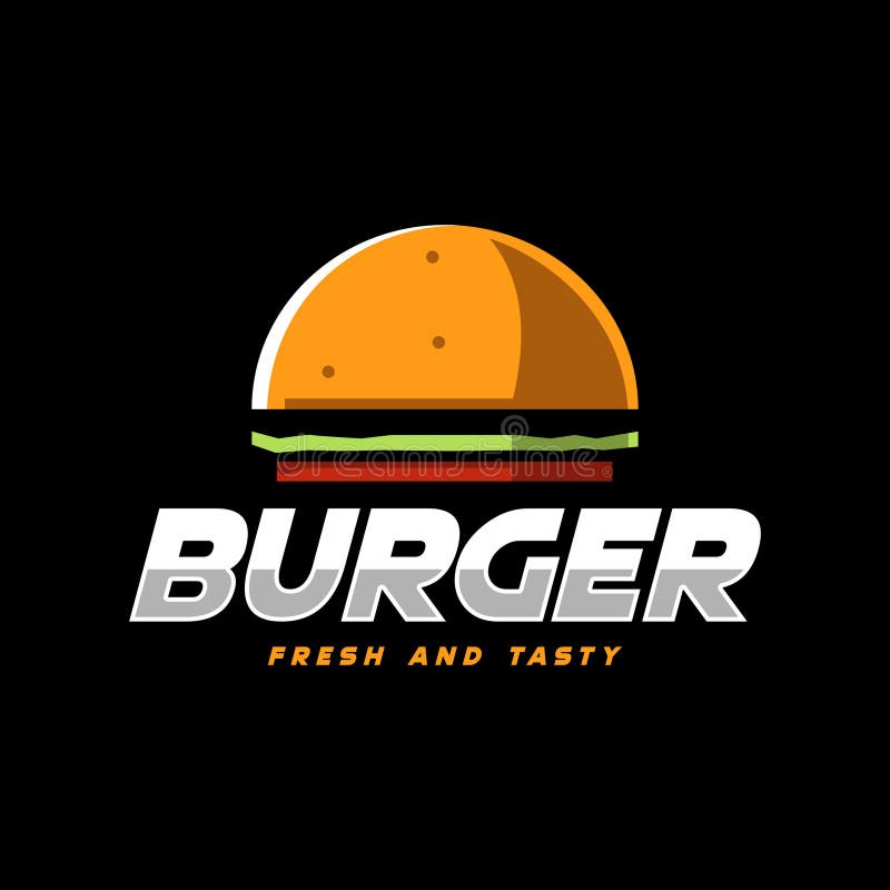 Burger Logo Design for Business Restaurant Stock Vector - Illustration ...