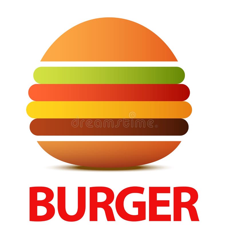 Burger Logo on White and Black Background Stock Vector - Illustration ...