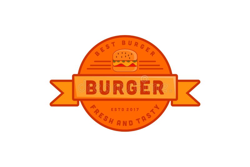 Burger Logo Inspiration Isolated on White Background. Stock Vector ...