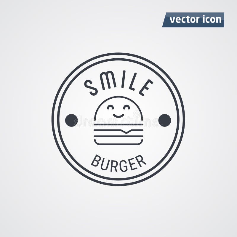 Burger Logo on White and Black Background Stock Vector - Illustration ...