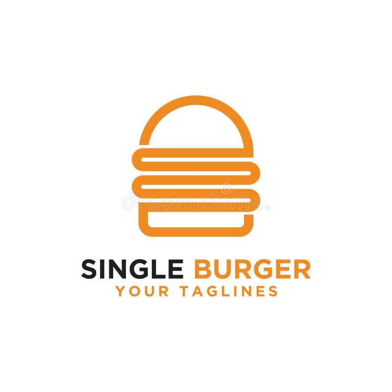 Burger Logo Vector, with a Simple Minimalist Style Stock Vector ...