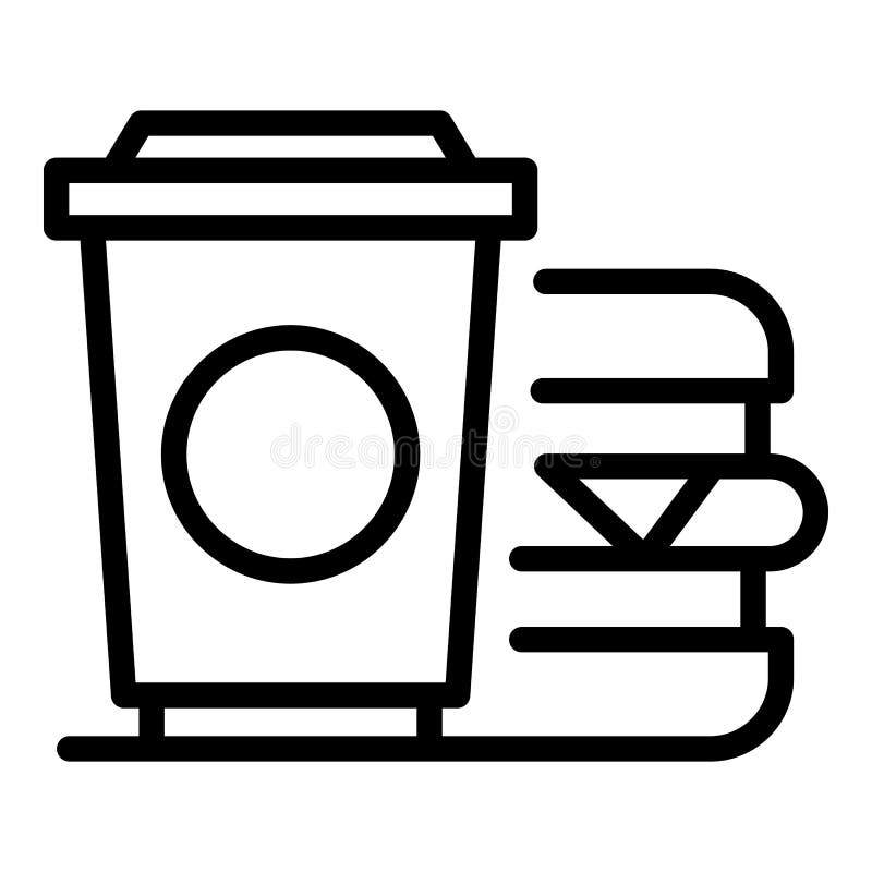 Burger Lunch Icon, Outline Style Stock Vector - Illustration of lunch ...