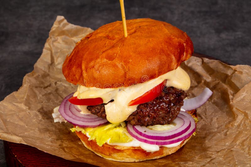Burger with meat stock photo. Image of cheese, meat - 122796002