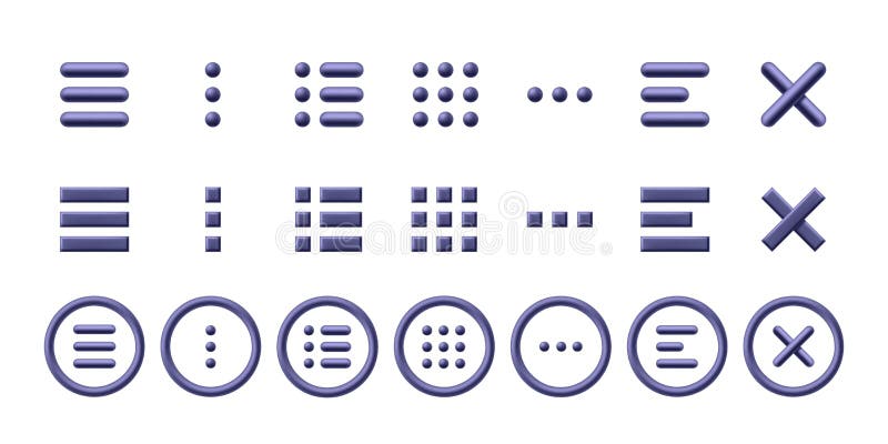 Burger Menu Icon. Minimal Hamburger, Grid and Close X Symbol Stock ...