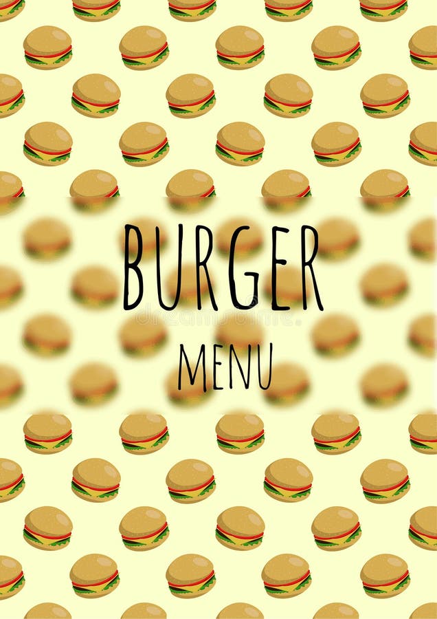 Burger menu page stock vector. Illustration of cover - 53077073