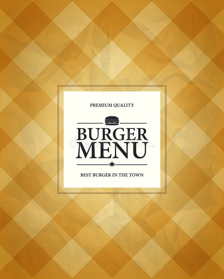 Burger Menu on a Retro Style. Tablecloth Background Stock Vector ...