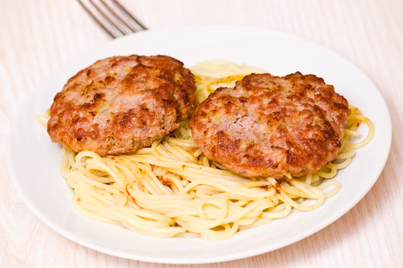 Burger with pasta stock image. Image of kitchen, food - 35899189