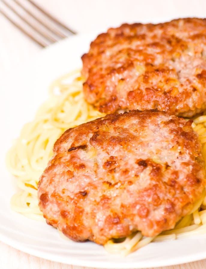 Burger with pasta stock image. Image of kitchen, food - 35899189