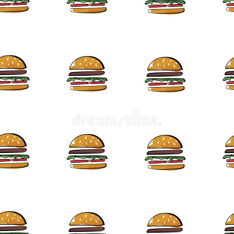 Burger pattern design stock vector. Illustration of beef - 232957319